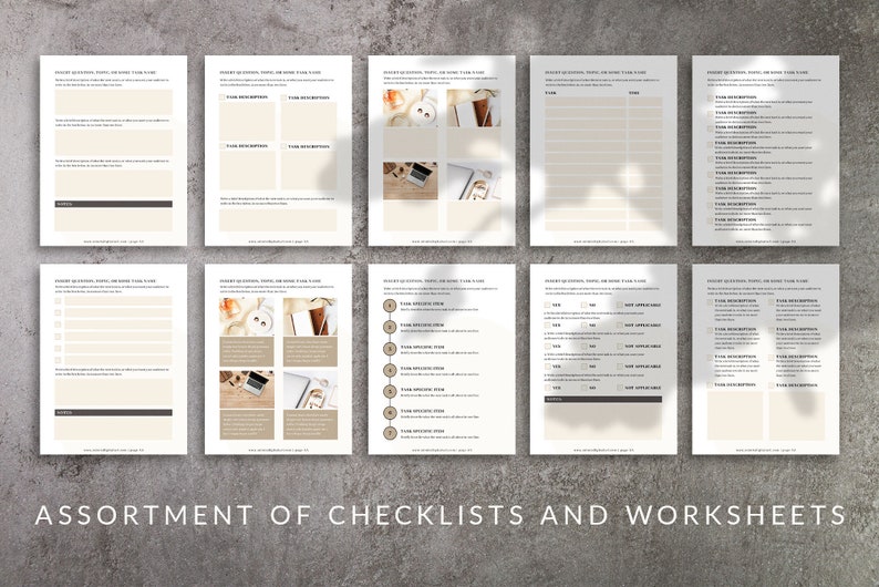 MINK Canva Workbook Template Bundle With Worksheets, Checklists, About ...
