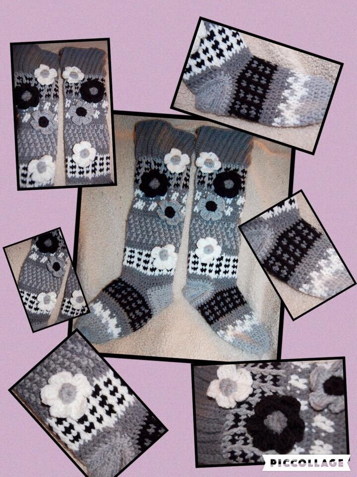 Fancy Flower Knee High Socks Crochet Pattern | Etsy