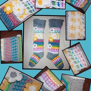 Fancy Flower Knee High Socks Crochet Pattern - Etsy