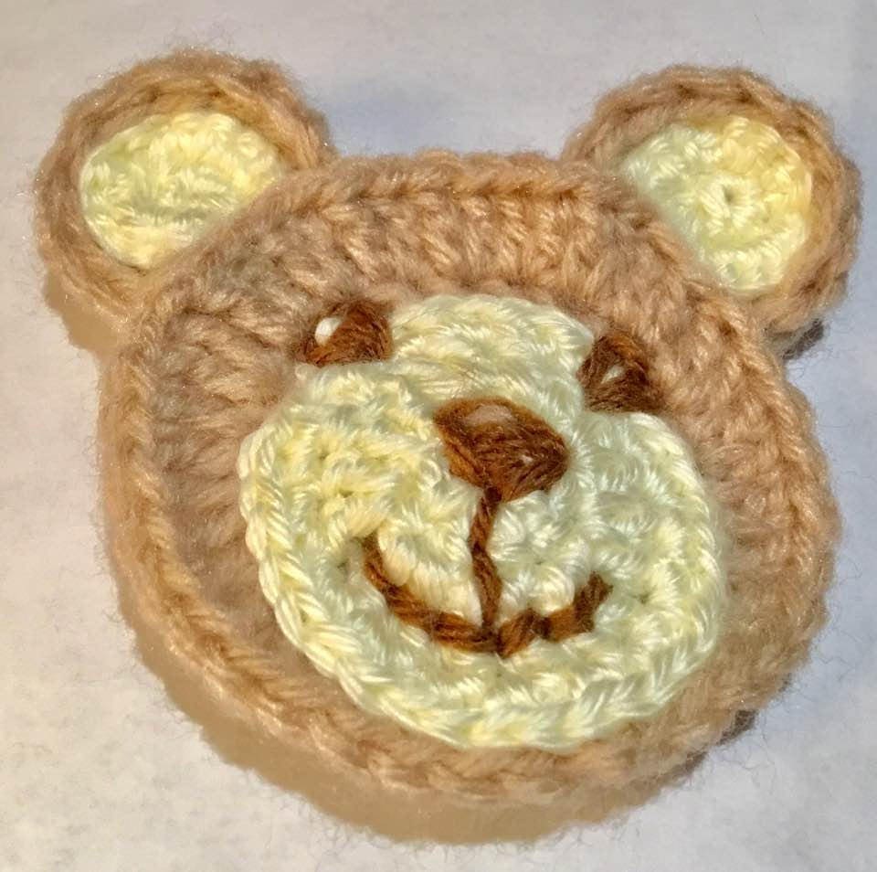 Crochet Bear Head Applique Pattern - Etsy