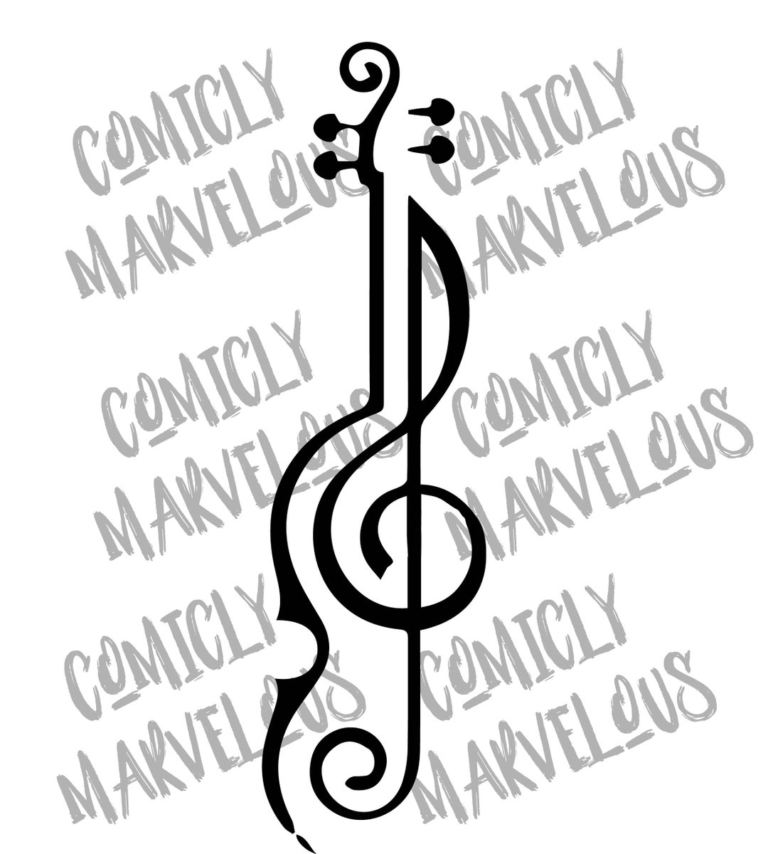 Violin Treble Clef Music Note Vector Digital Download - Svg, Png, Eps ...