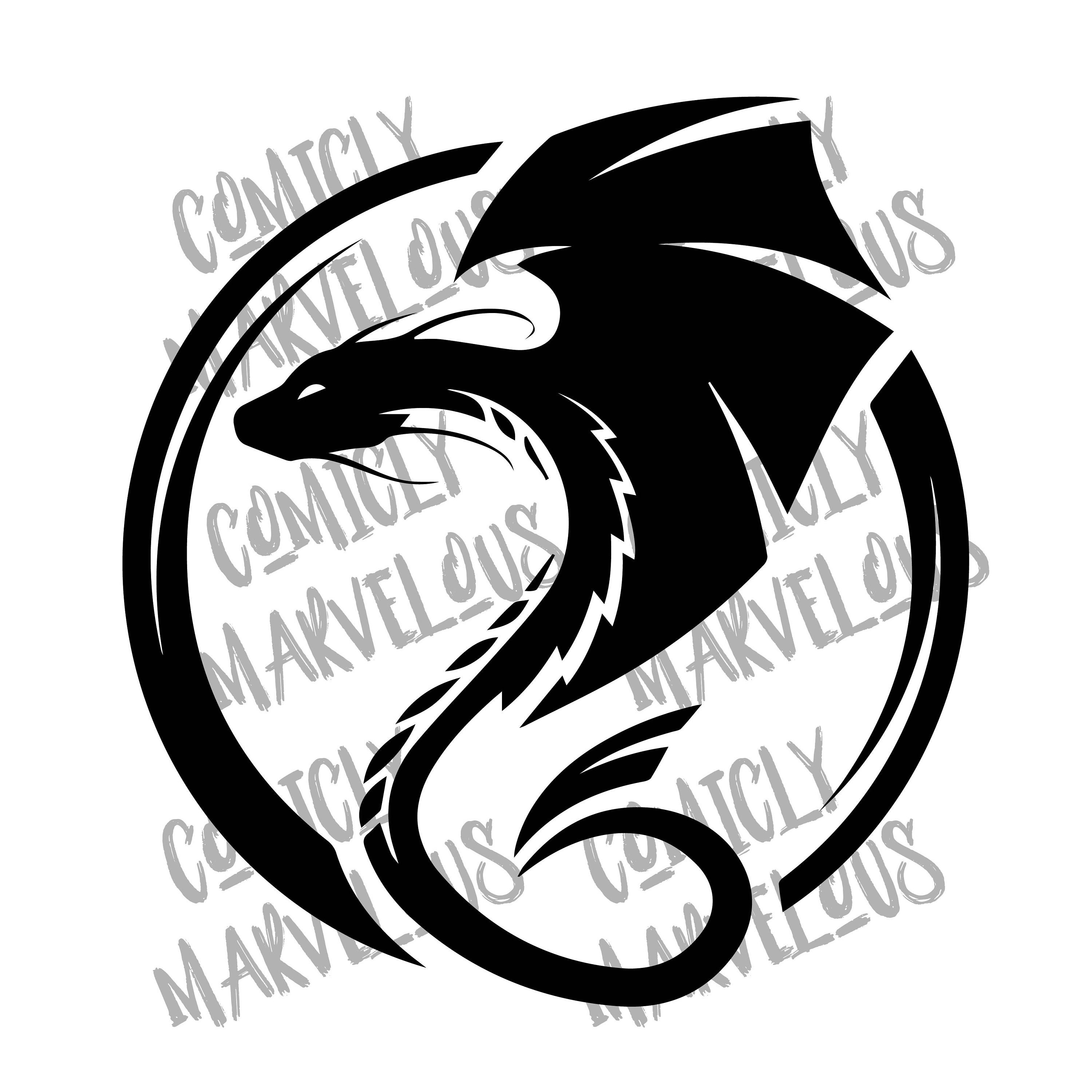 Dragon Circle Vector Clip Art Digital Download - Svg, Png, Eps, Dxf ...