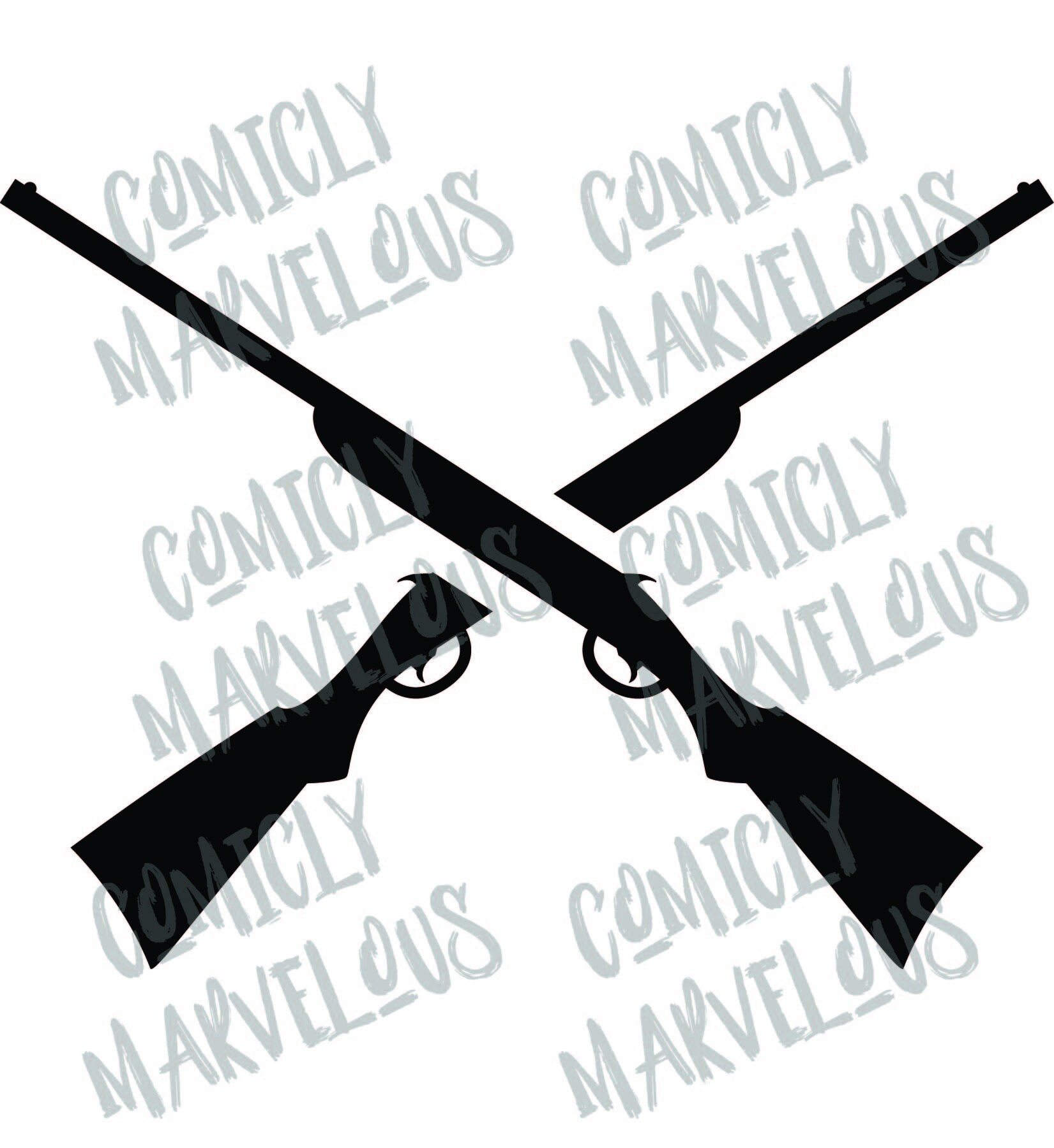 Crossed Guns Vector Digital Download Svg Png Eps Dxf Jpg - Etsy