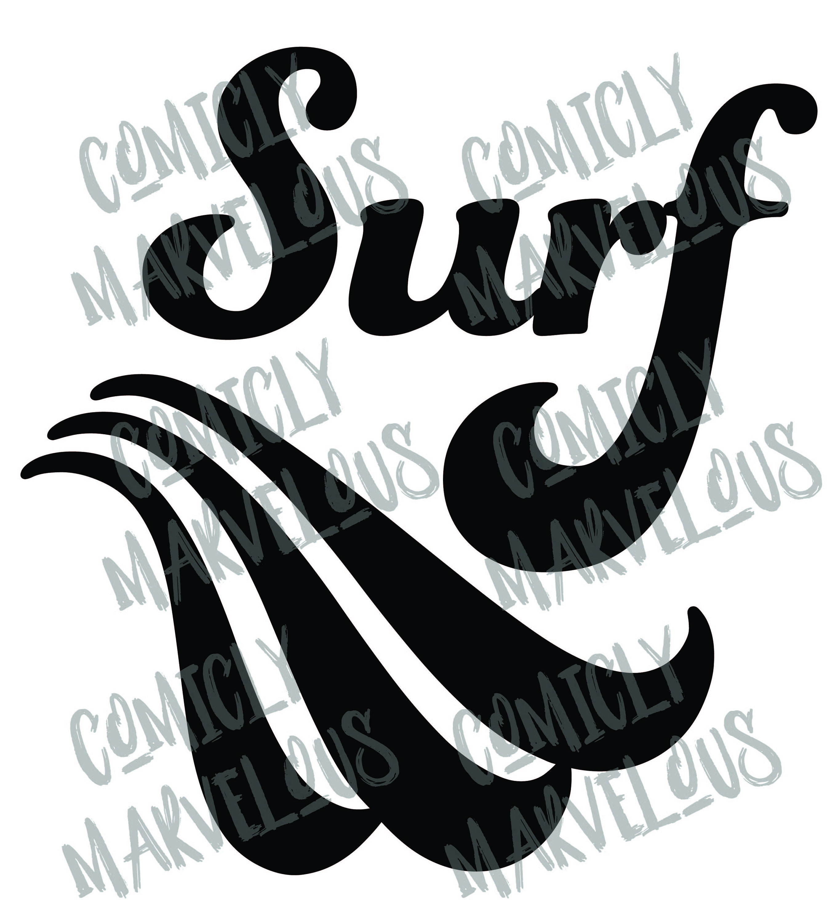 Surf Text Wave Vector Digital Download - Svg, Png, Eps, Dxf, Jpg - Etsy