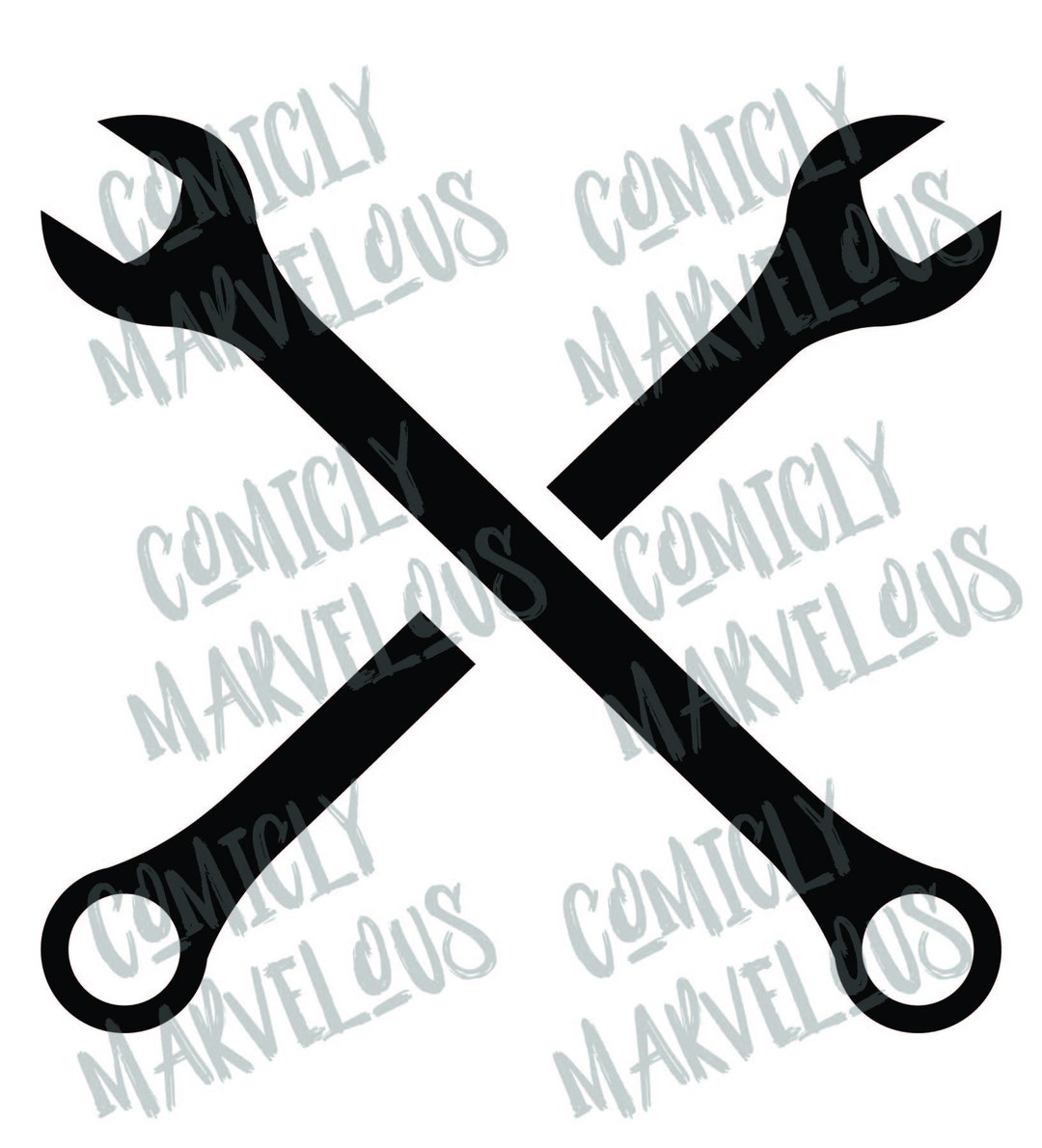 Crossed Wrenches Logo Vector Digital Download Svg, Png, Eps, Dxf, Jpg ...