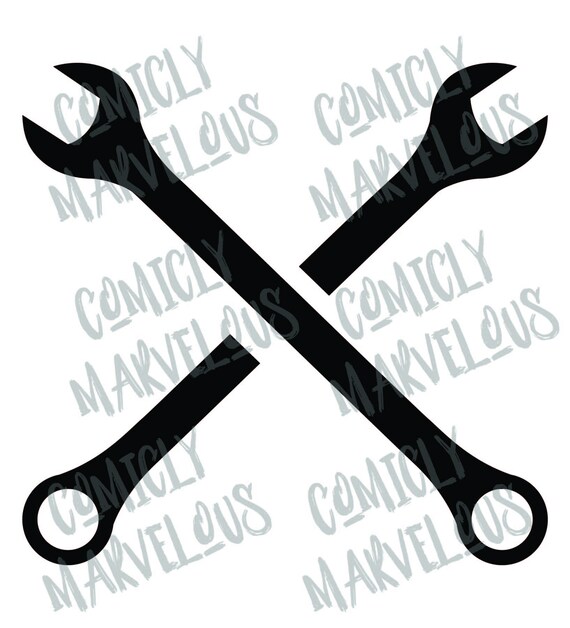 Wrenches Crossed Silhouette Wrench Vector/ Wrench Silhouette Graphic