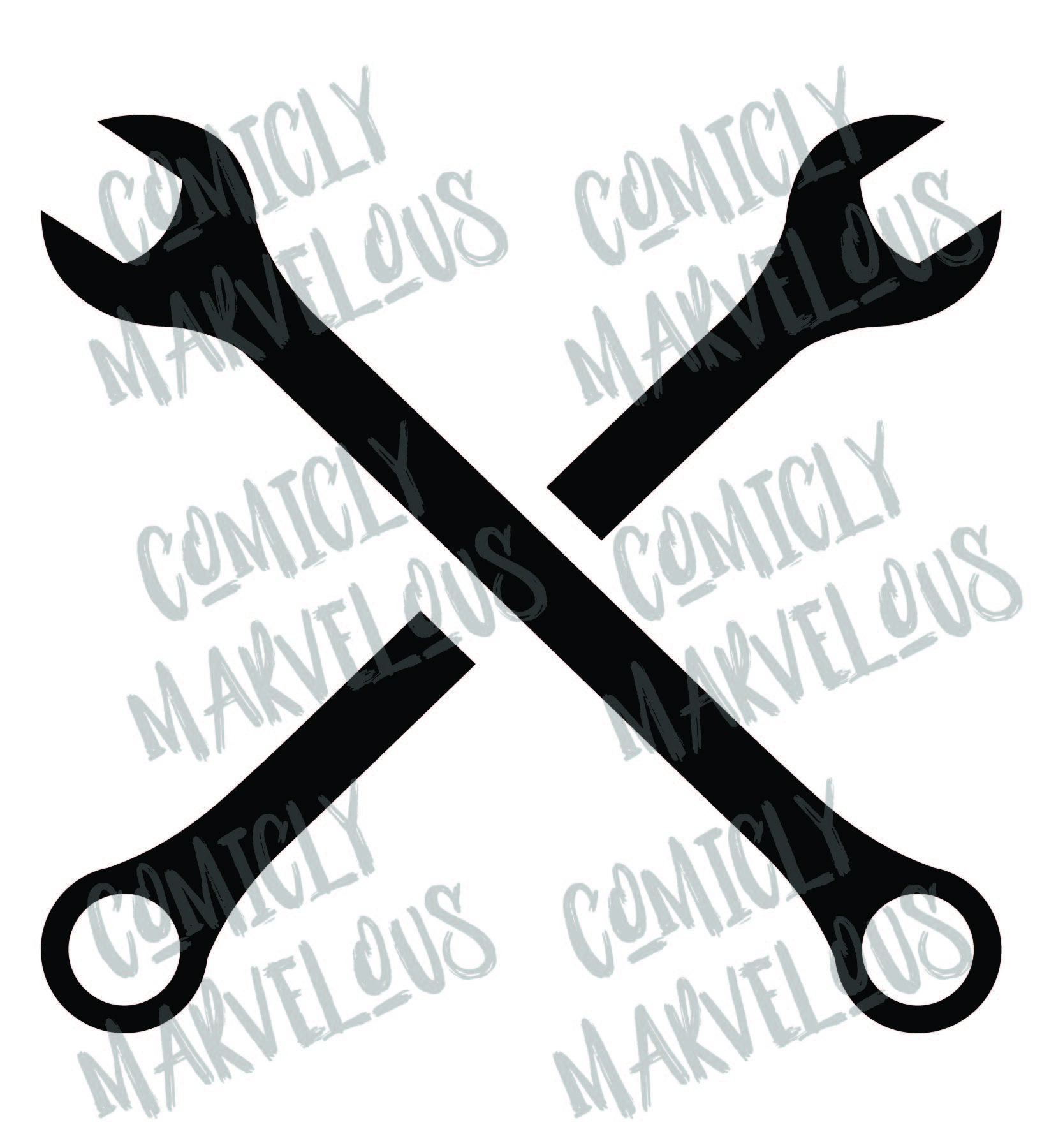 Crossed Wrenches Logo Vector Digital Download - Svg, Png, Eps, Dxf, Jpg ...