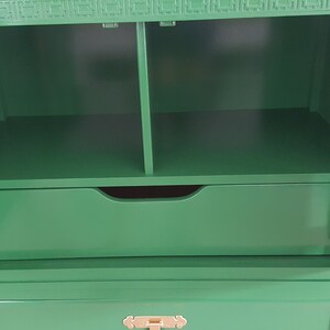 Dixie Shangri La Fretwork Four Drawer Door Chest Armoire Green Vintage ...