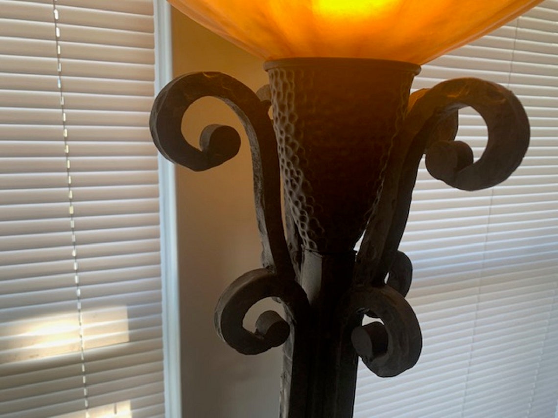 Vintage Wrought Iron Floor Lamp Home Decorwrought Iron Lamp - Etsy