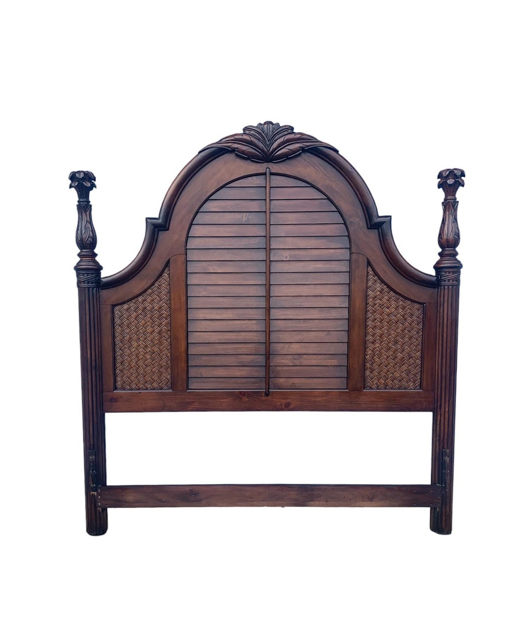 Tommy Bahama Style Queen Cottage Headboard With Palms Finials - Etsy