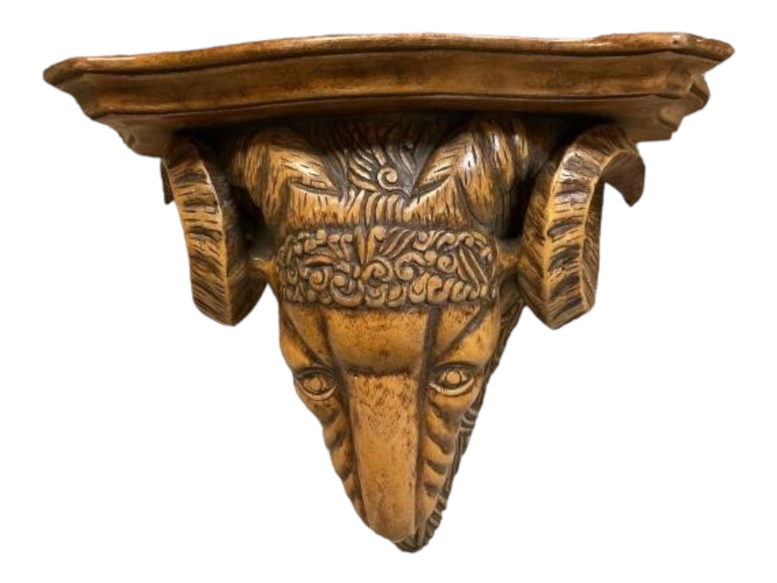 Wood Carved Rams Head Brackets Shelf a Pair Vintage - Etsy