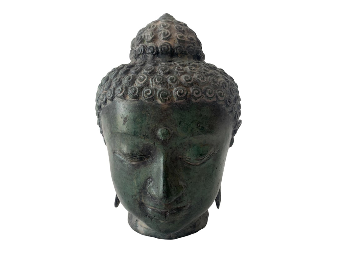 Rare Buddha Head Thailand, Cast Bronze Antique 7 Tall - Etsy
