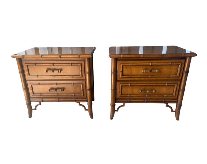 Dixie Aloha Faux Bamboo Nightstands Brown Original Condition A Pair - Etsy