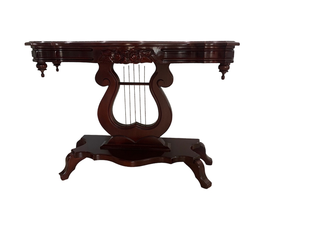 Victorian Style Mahogany Harp Lyre Console Table - Etsy