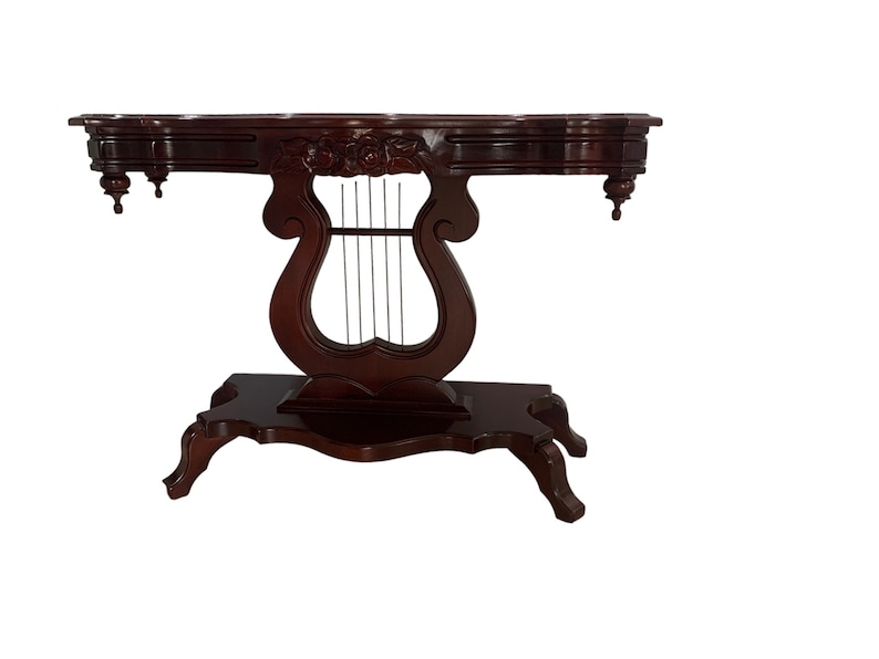 Victorian Style Mahogany Harp Lyre Console Table - Etsy