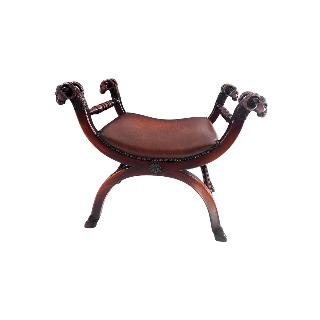 Rams Head Regency Mahogany Bench Attributed to Theodore Alexander - Etsy