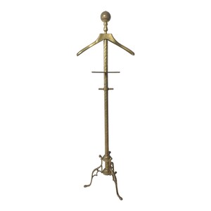 Vintage Brass Clothing Valet Butlers Rack Dressing Stand Coat Hat Suit ...