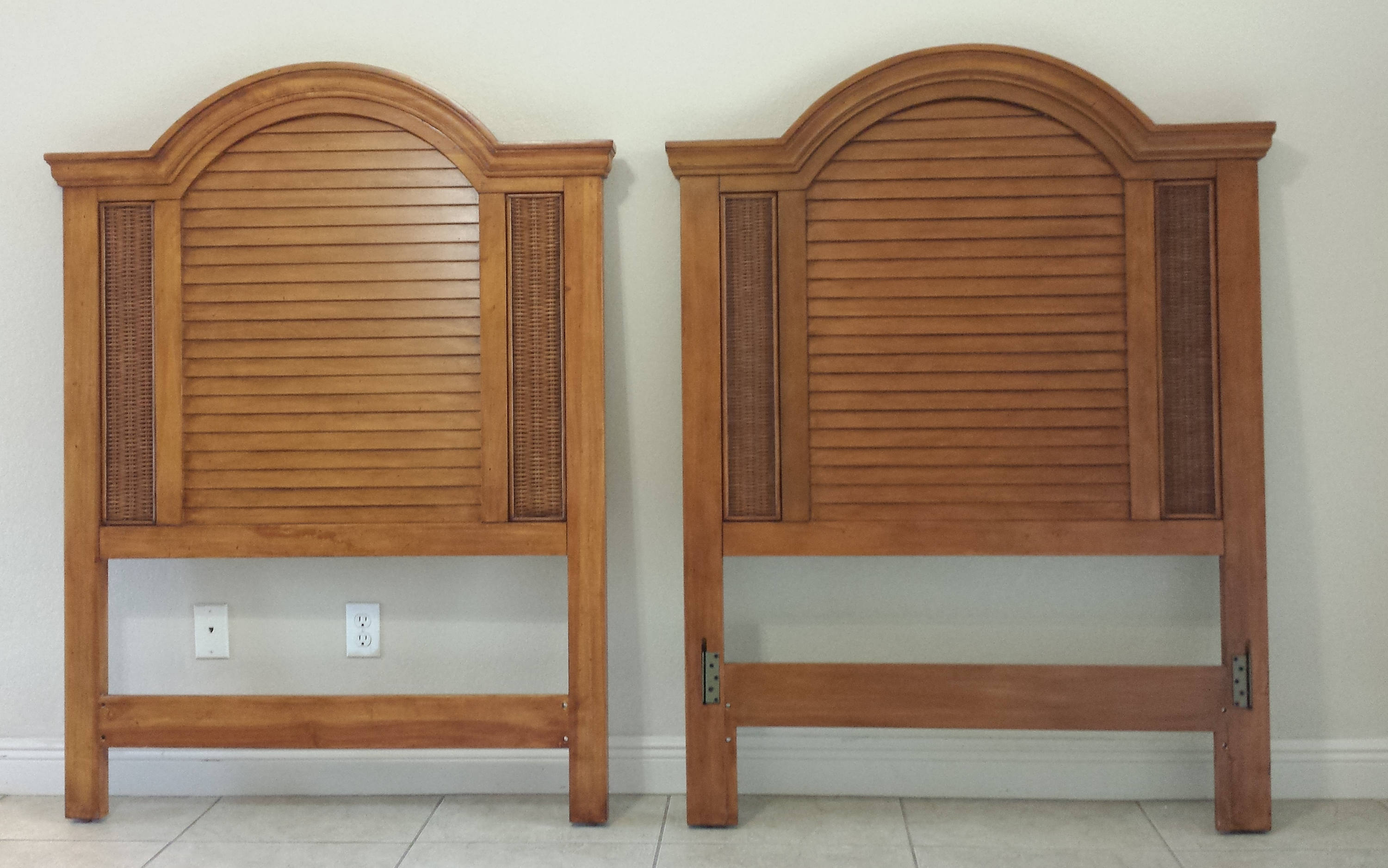 Tommy-Bahama-Style-Wood-Cottage-Rattan-Twin-Headboard-Pair