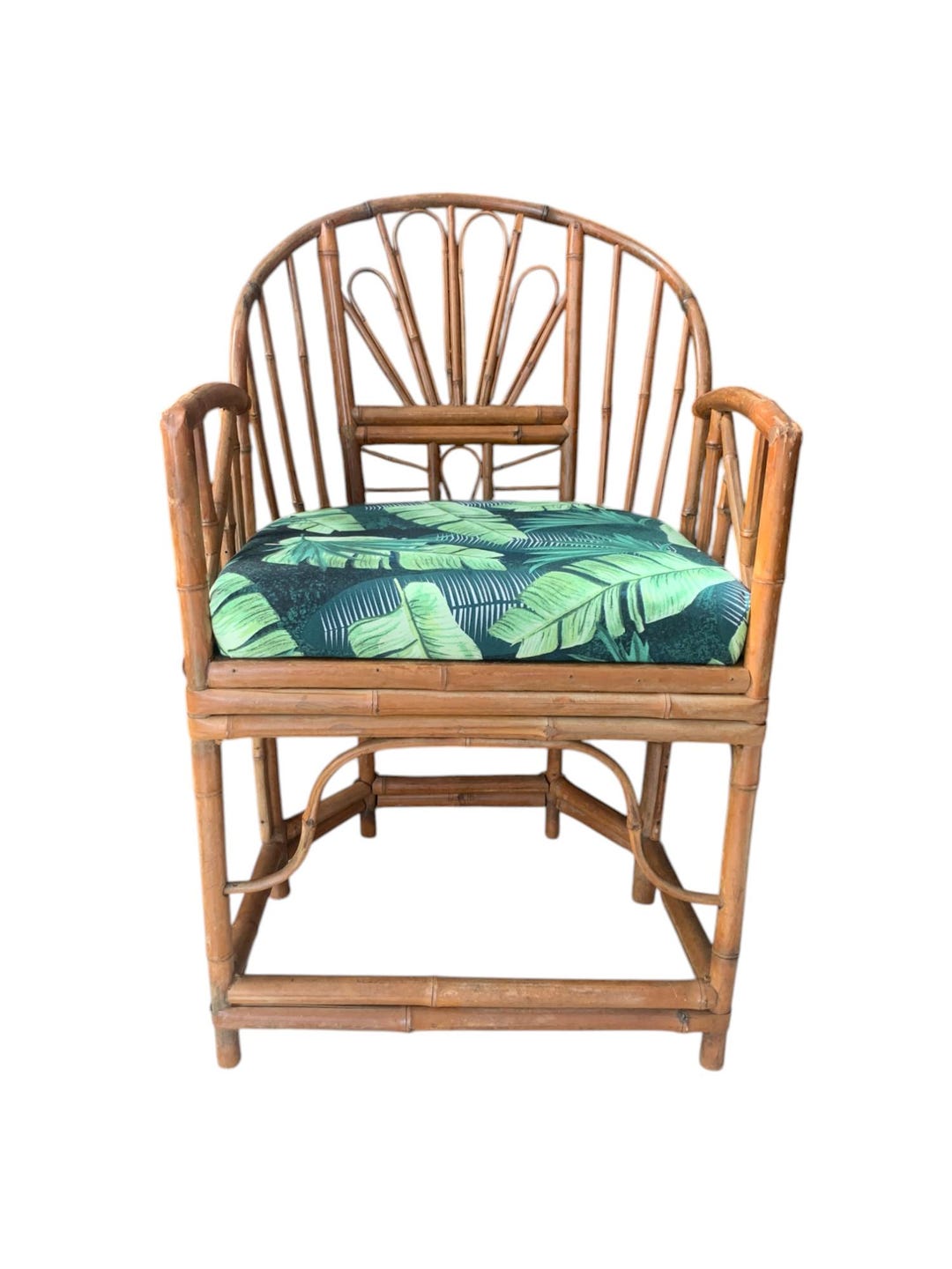 Vintage Chinoiserie Brighton Pavilion Style Tortoise Shell Bamboo Arm ...