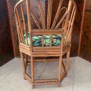 Vintage Chinoiserie Brighton Pavilion Style Tortoise Shell Bamboo Arm ...