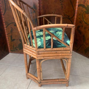 Vintage Chinoiserie Brighton Pavilion Style Tortoise Shell Bamboo Arm ...