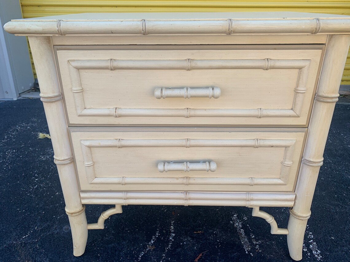 Dixie Aloha Faux Bamboo Nightstand Chinese Chippendale Free Shipping - Etsy