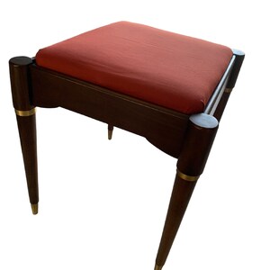 Mid Century Modern Walnut Stool With Fluted Tapered Legs and Storage - Etsy