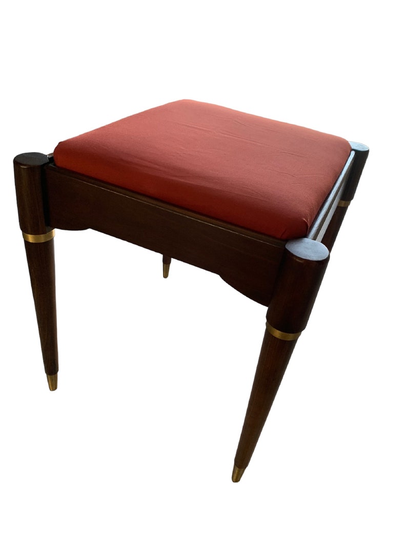 Mid Century Modern Walnut Stool With Fluted Tapered Legs and Storage - Etsy
