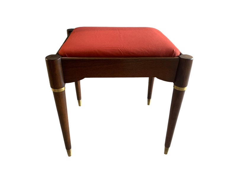 Mid Century Modern Walnut Stool With Fluted Tapered Legs and Storage - Etsy