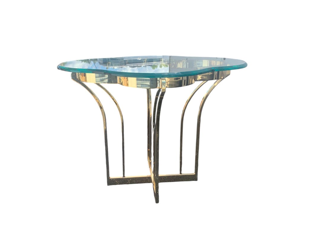 Hollywood Regency Clover Cloud Glass and Gold Side /end Table - Etsy