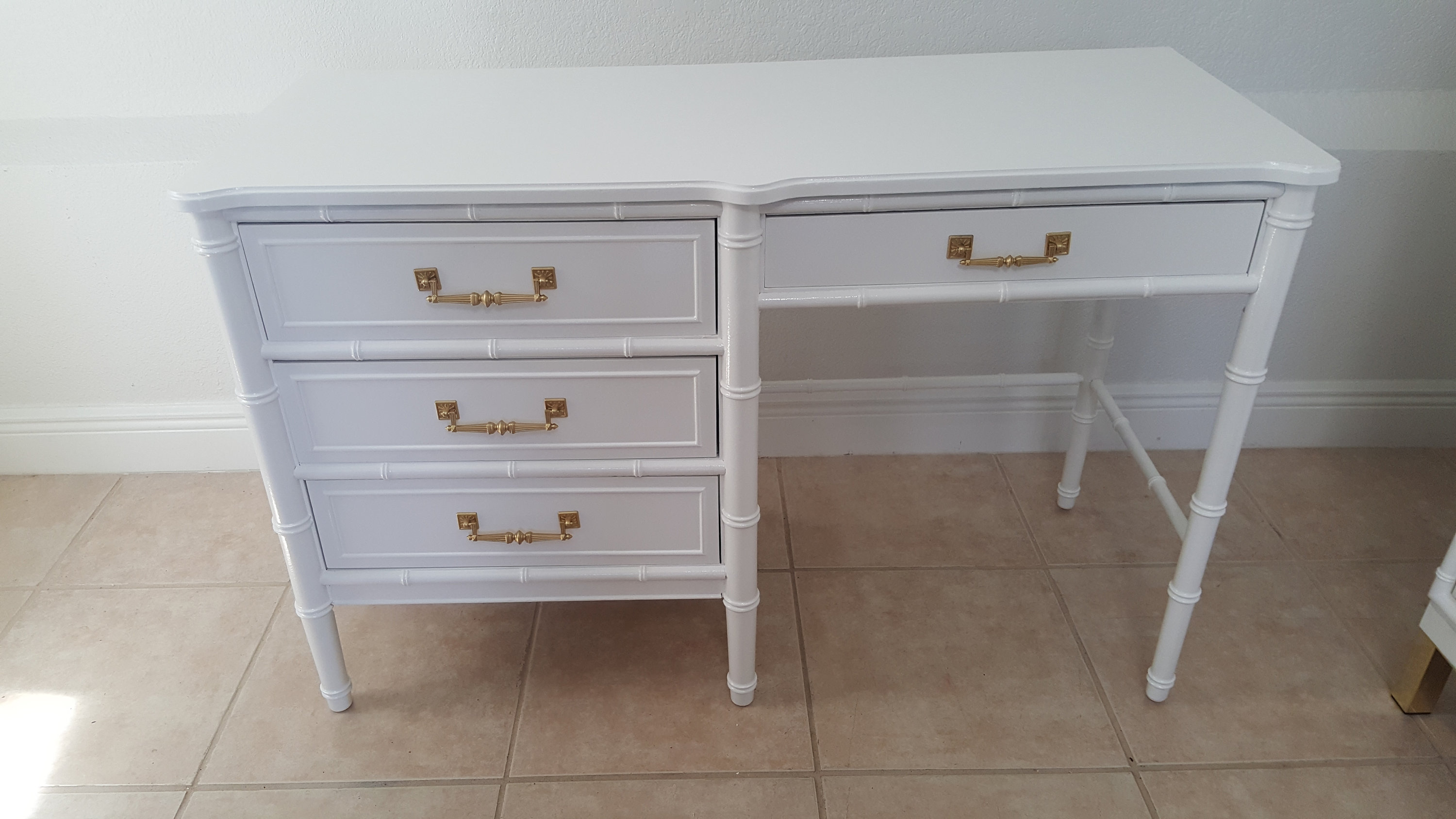 Henry Link 4 Drawer Desk With Chair High Gloss White SHIPPING - Etsy