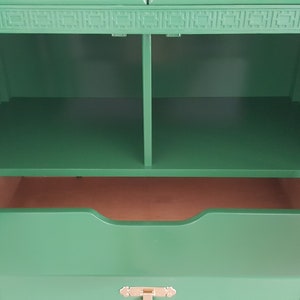 Dixie Shangri La Fretwork Four Drawer Door Chest Armoire Green Vintage ...
