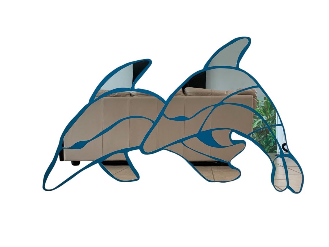 Vintage Monumental Coastal Twin Dolphin Wall Mirror - Etsy