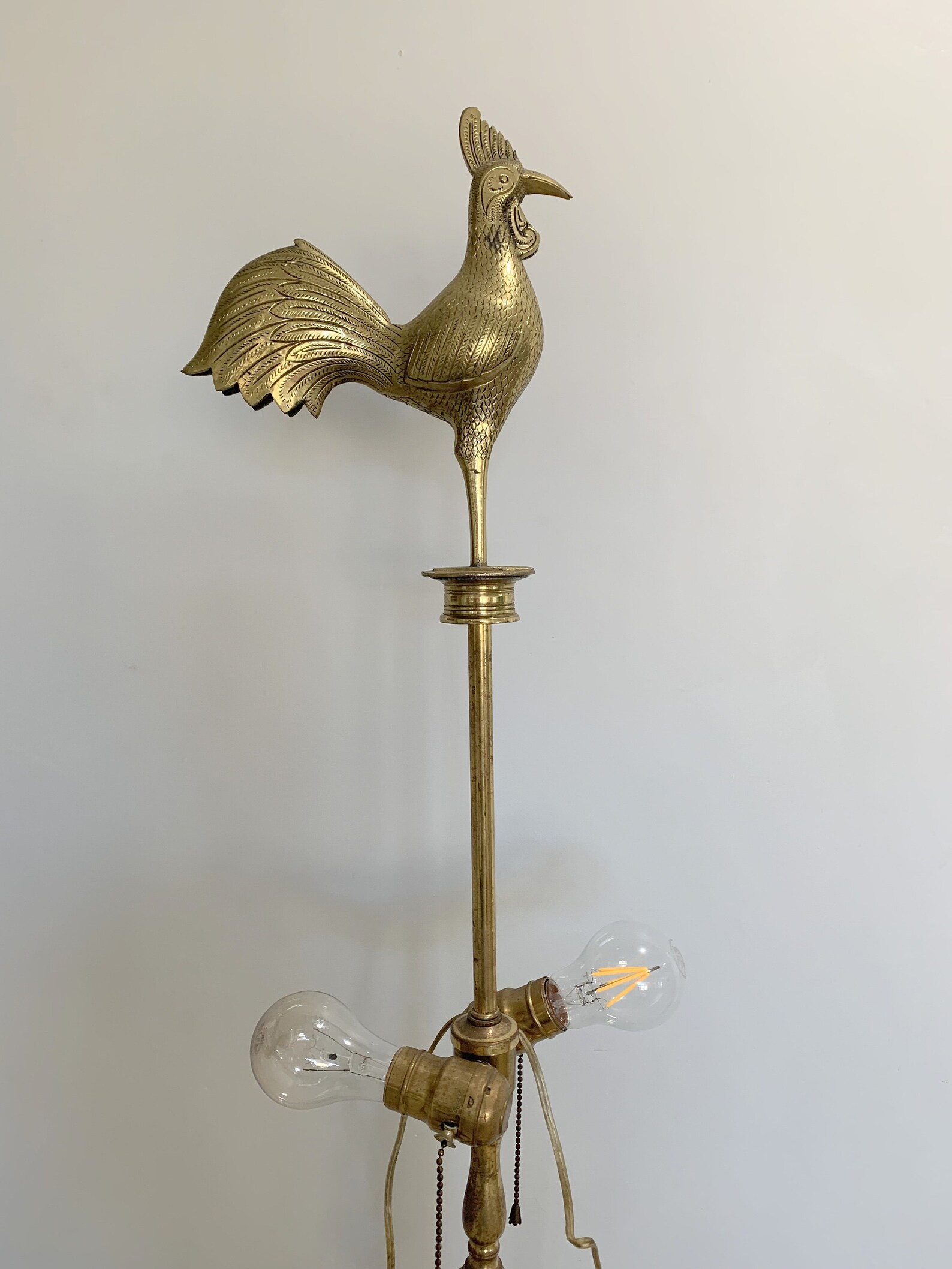 Traditional Rooster Brass Oil Lamp Hindu Religious Floor Lamp Sri ...