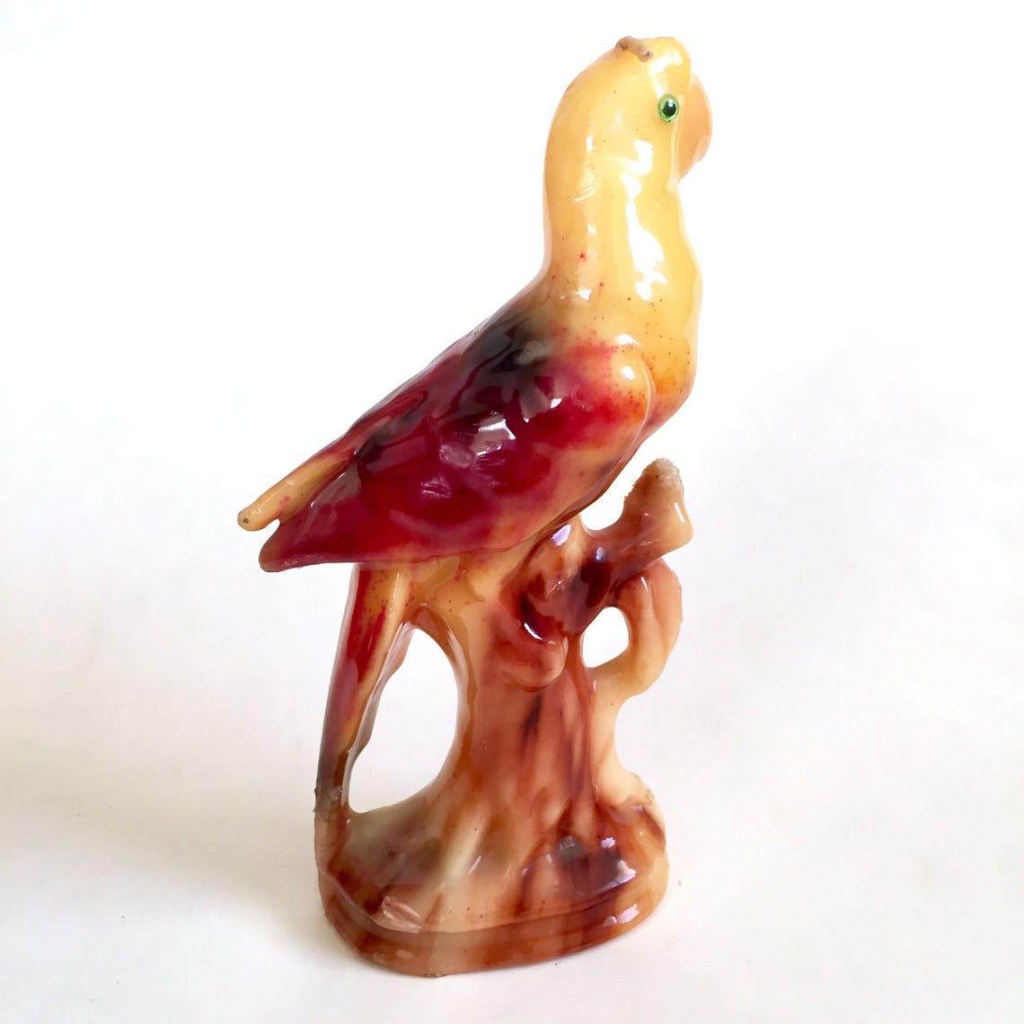 Vintage Psychedelic Sunset Yellow Red Parrot Bird Pillar Wax - Etsy