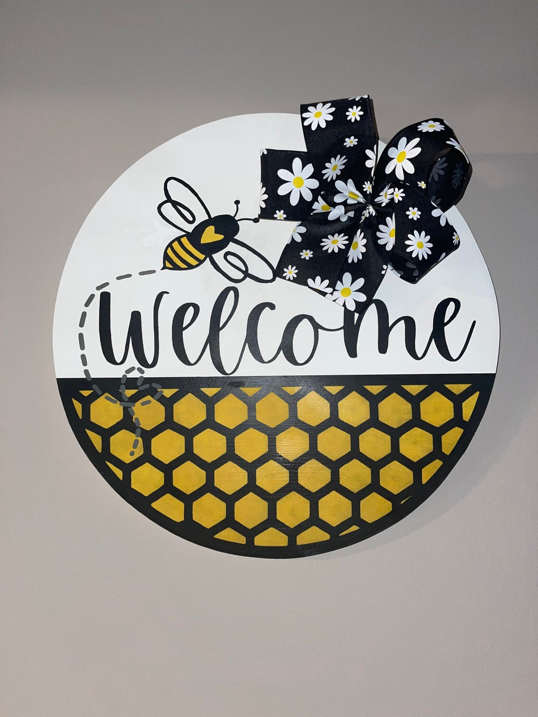Welcome Bumble Bee 18 Inch Door Hanger - Etsy