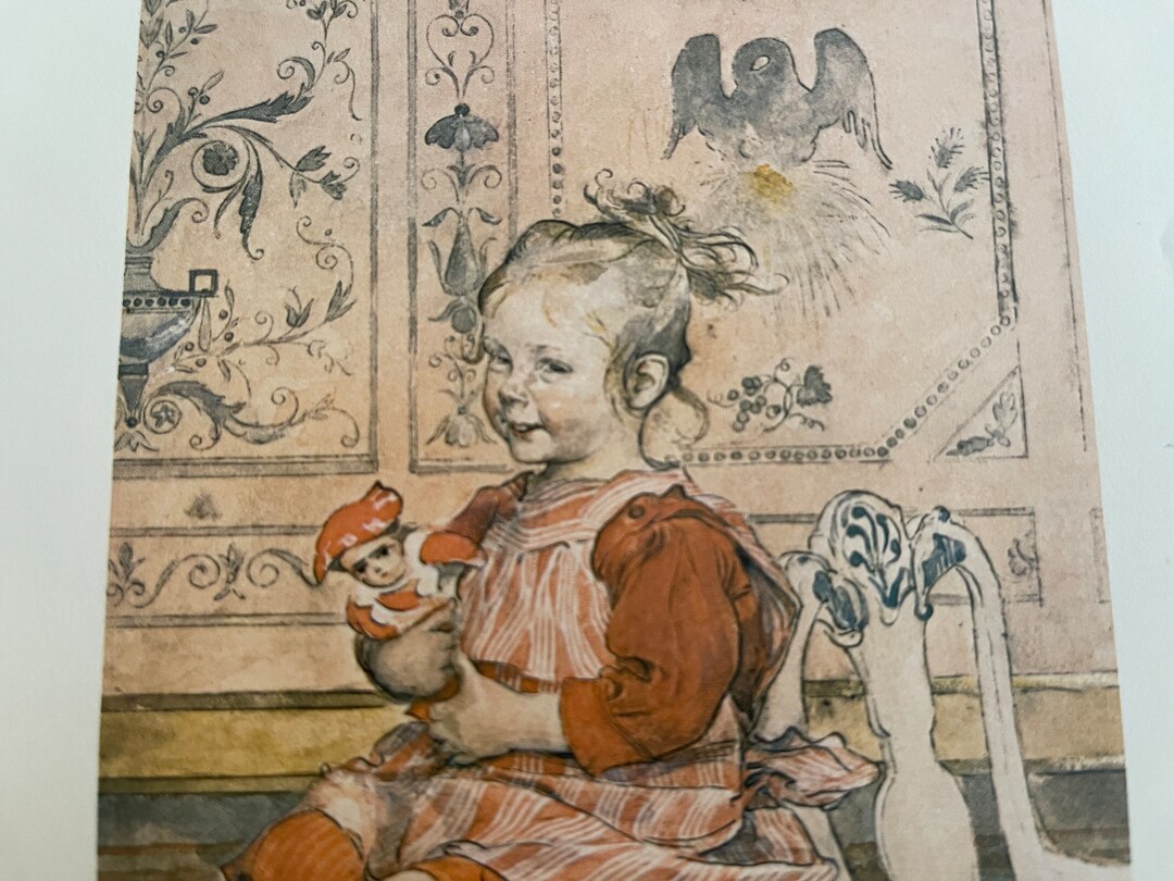 Carl Larsson, Lisbeth, Girl, Child, Poster, Painting, Portrait, Swedish Artist, Book Page, Print ...