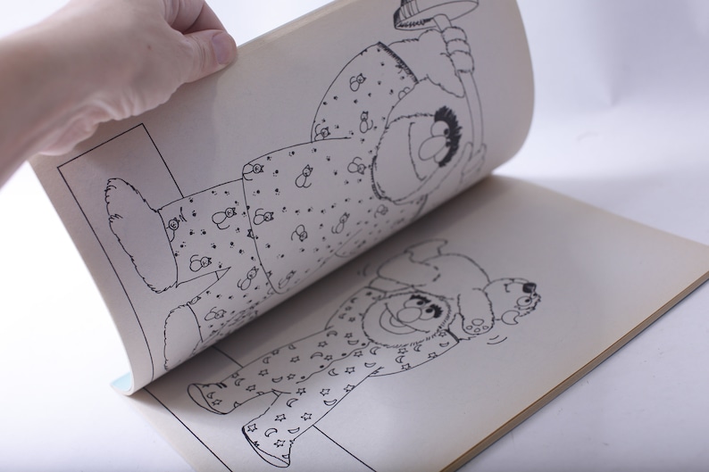 Uncolored Sesame Street, the Bedtime Book, A Big Coloring Book, 1990 ...