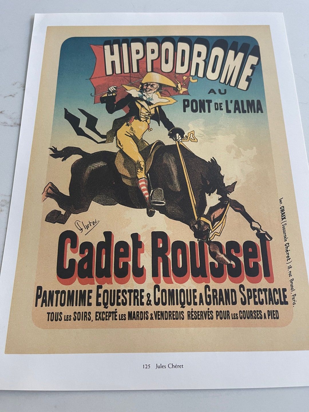 Vintage Cadet Roussel Poster, Retro French Equestrian Poster ...
