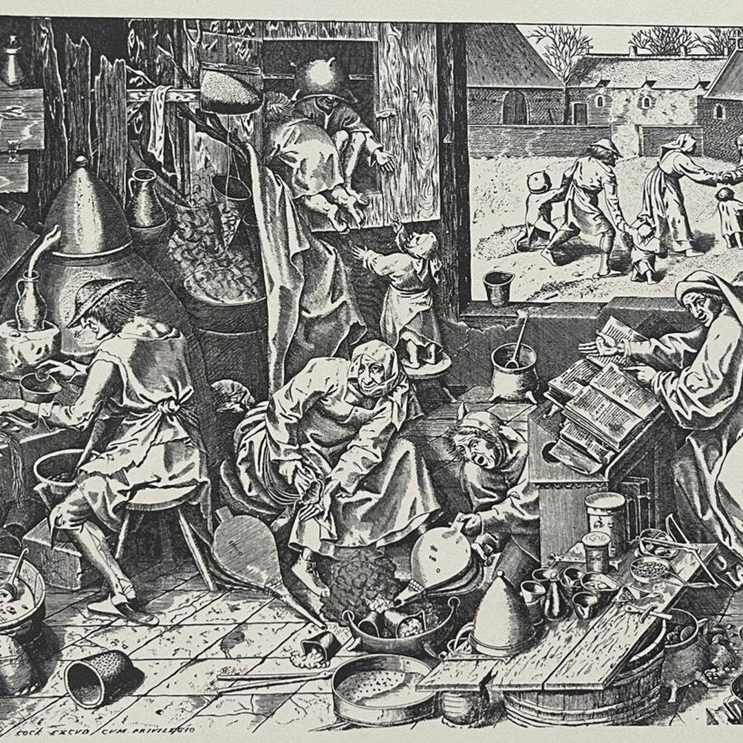 Pieter Bruegel, the Alchemist, Engraving, Print, Bookplate, Art ...