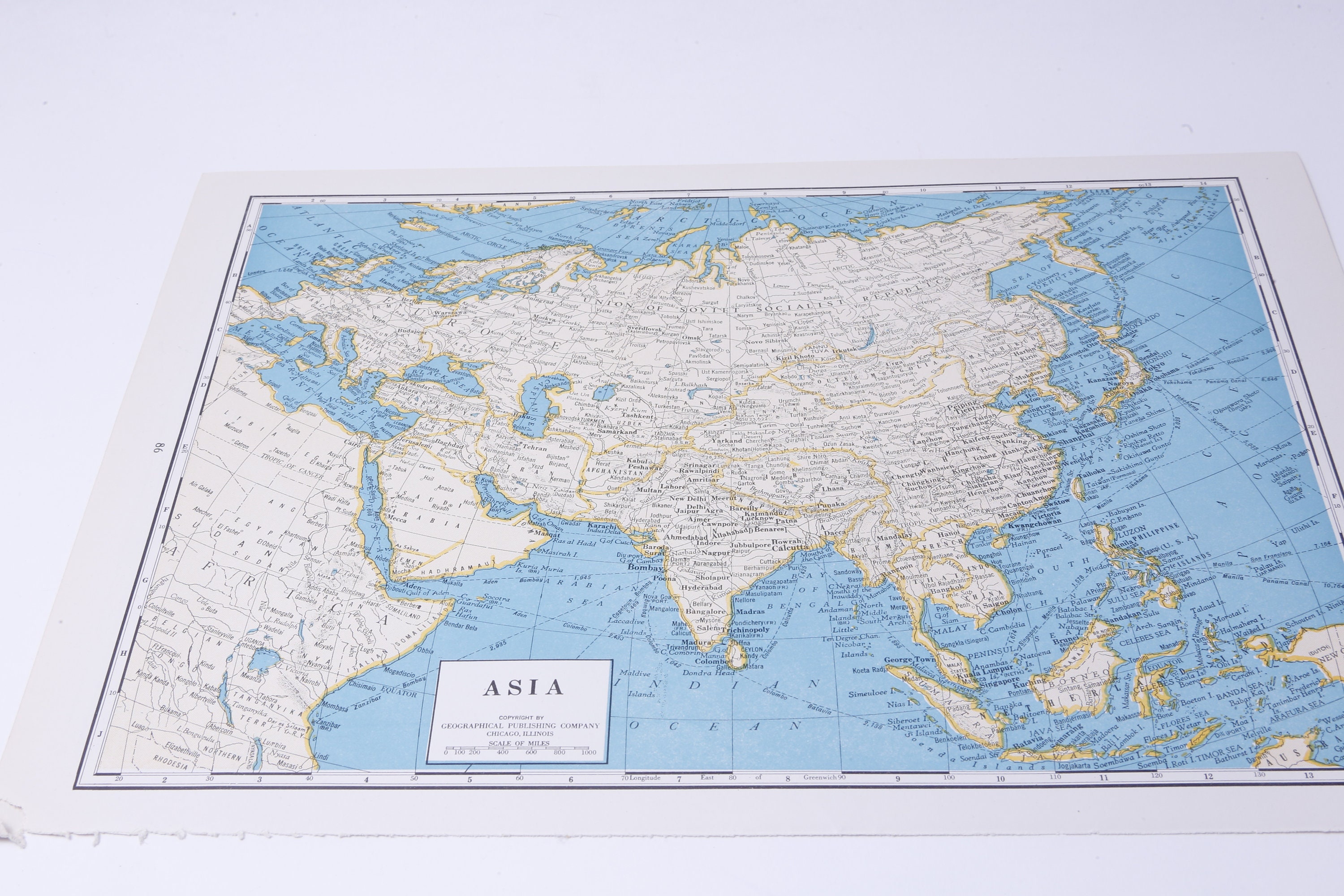 Africa Asia 1930s WW2 Political Map Double-sided - Etsy Ireland