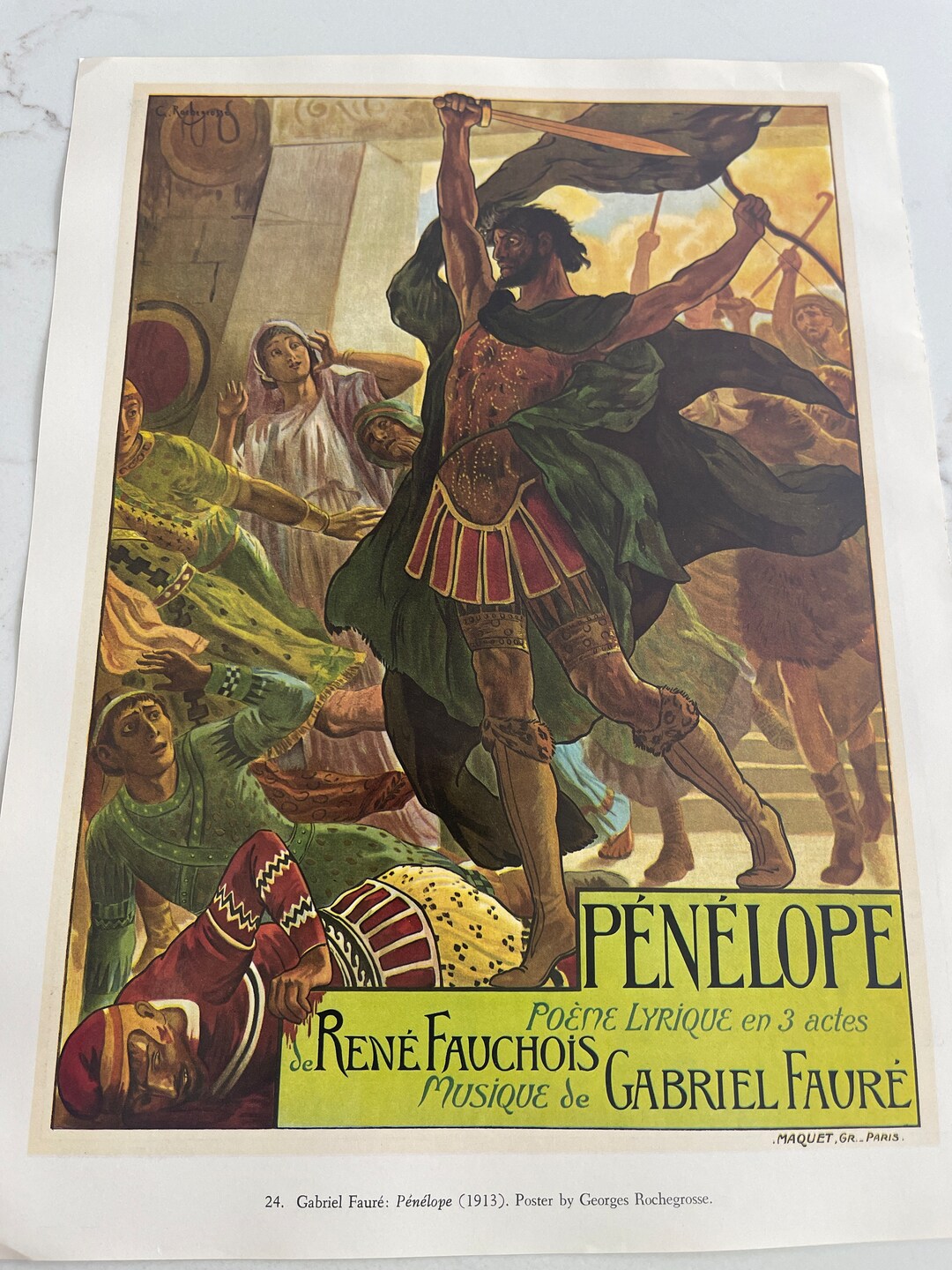 Gabriel Faure, Penelope, (1913), Poster by Georges Rochegrosse, Drawing ...