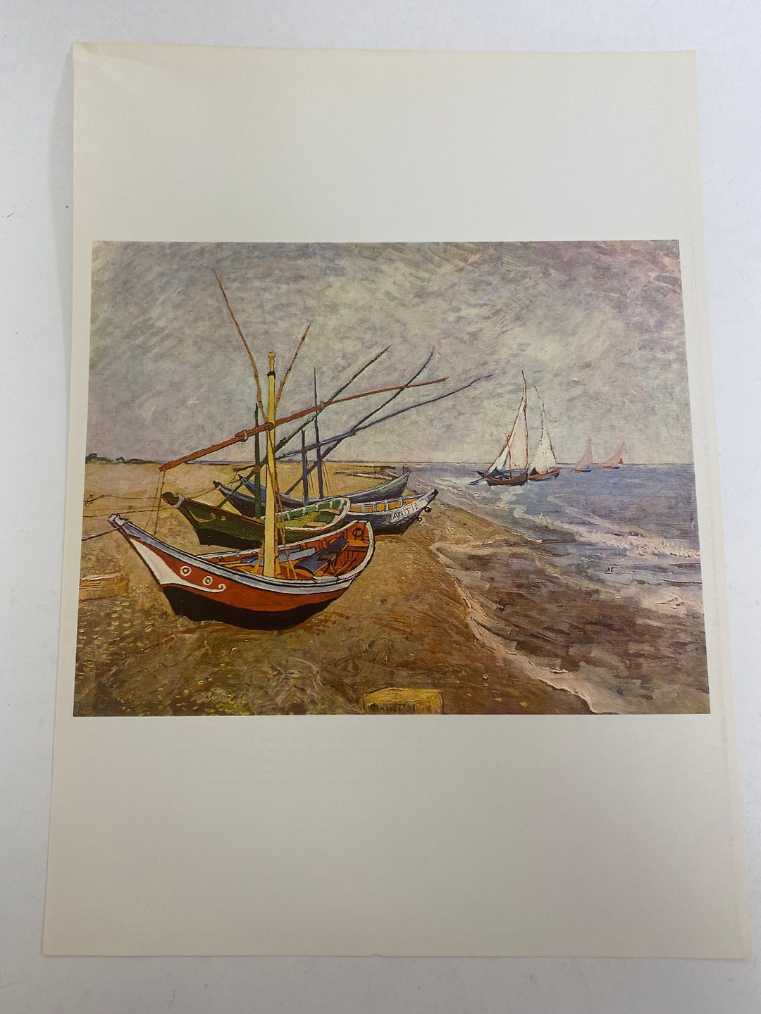 Vincent Van Gogh, Boats on the Beach at Saintes Maries, Drawing, Poster ...