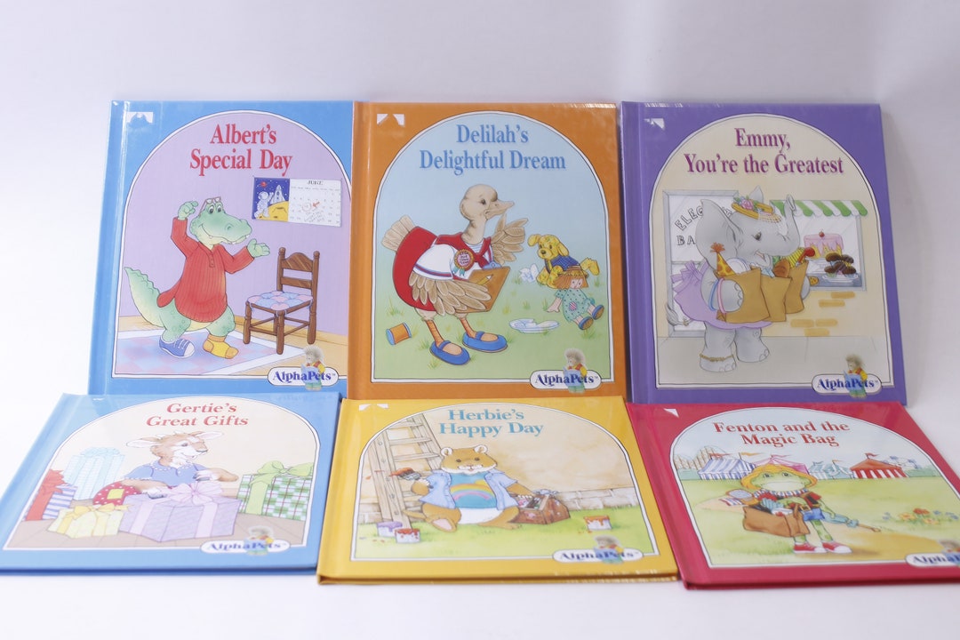 Alphapets Books, Set of 6, Picture Books, Albert, Delilah, Emmy, Gertie ...