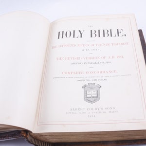 RARE, Antique, Pictorial, Family Bible, New Testament AD 1611, Albert ...