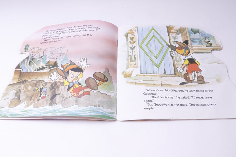 Disney Pinocchio 1988 Golden Shape Book Vintage Picture - Etsy