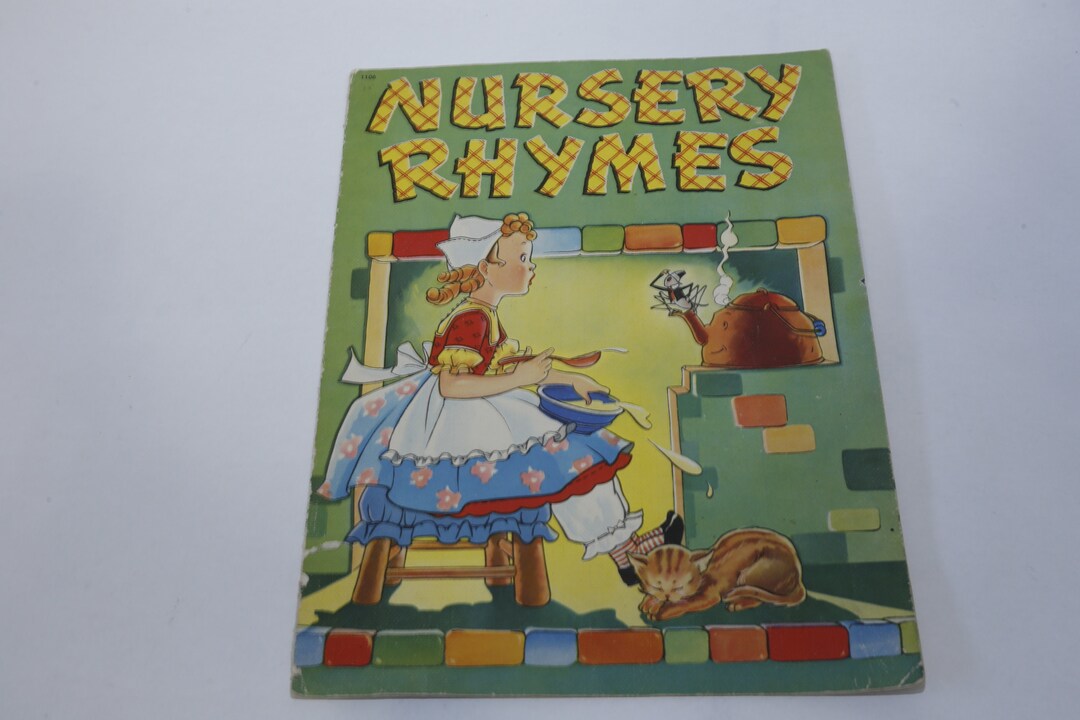 Nursery Rhymes, Rare, Vintage, Picture Book, Child Reading, Nursery ...