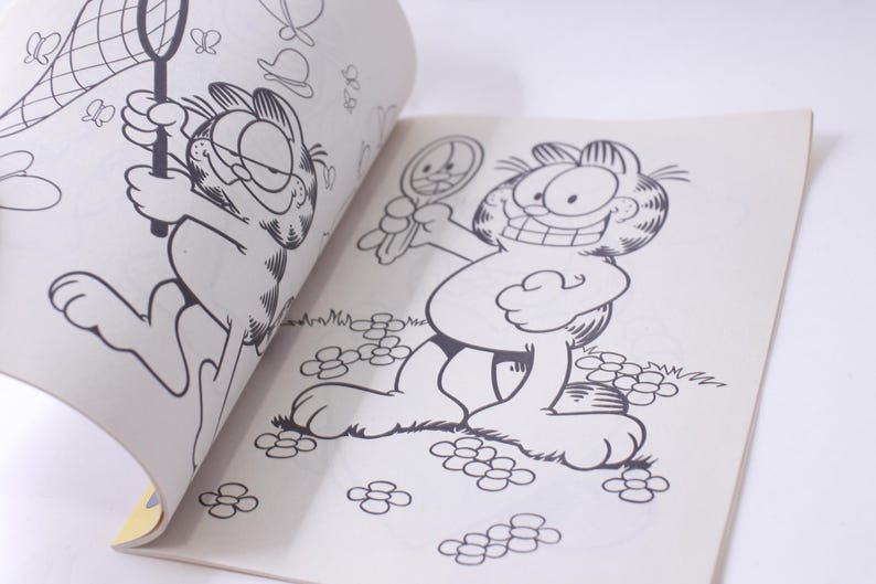 Garfield, Trace & Color, Uncolored Coloring Book, 1988, Golden, UFS ...