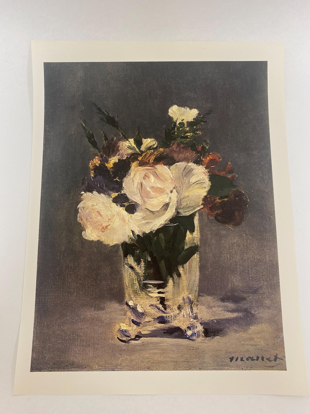 Édouard Manet, Flowers in A Crystal Vase, Print, Book Page, Painting ...