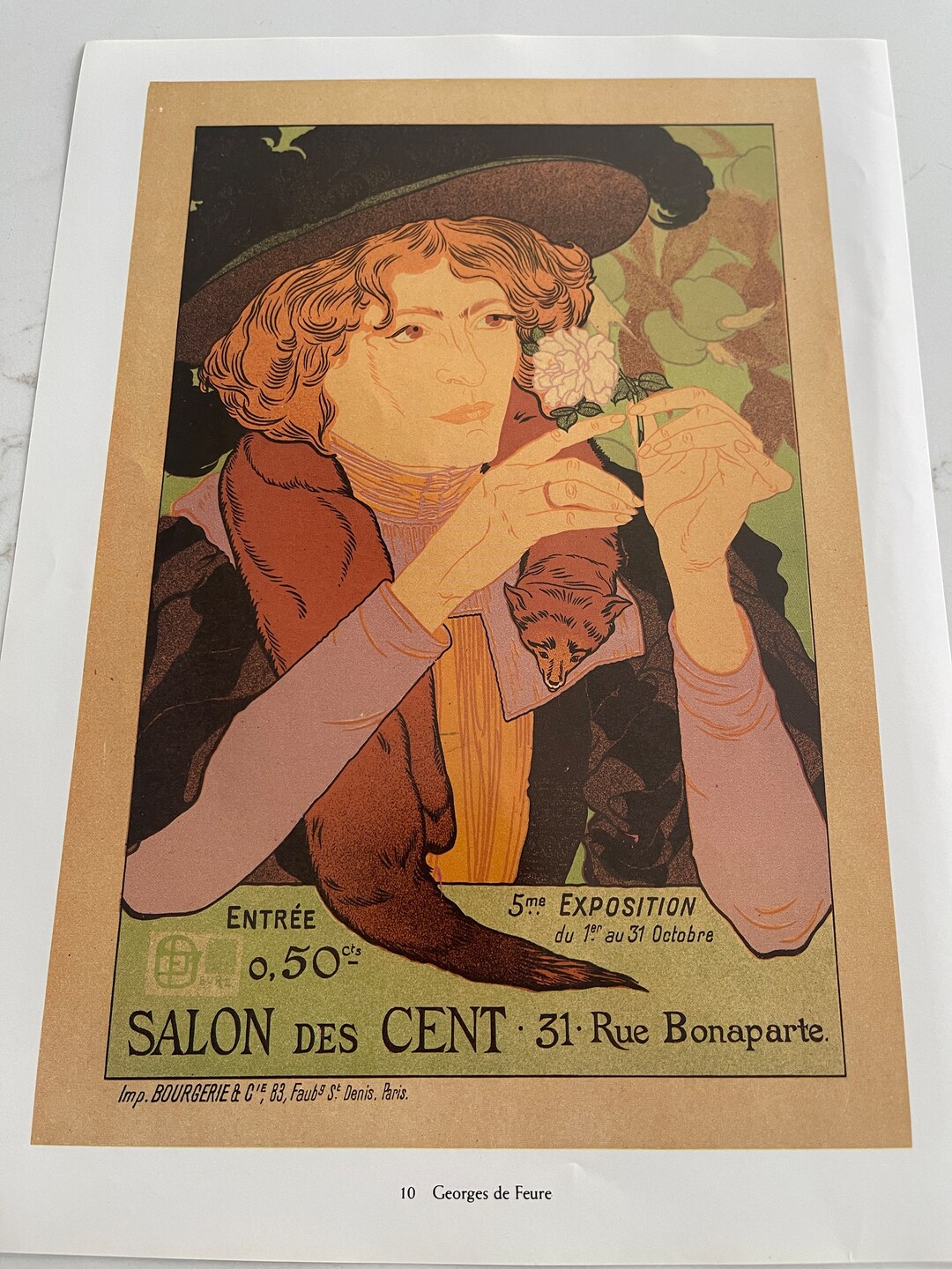 Salon Des Cent Poster, Art Nouveau Exhibition Print, Vintage French Art ...